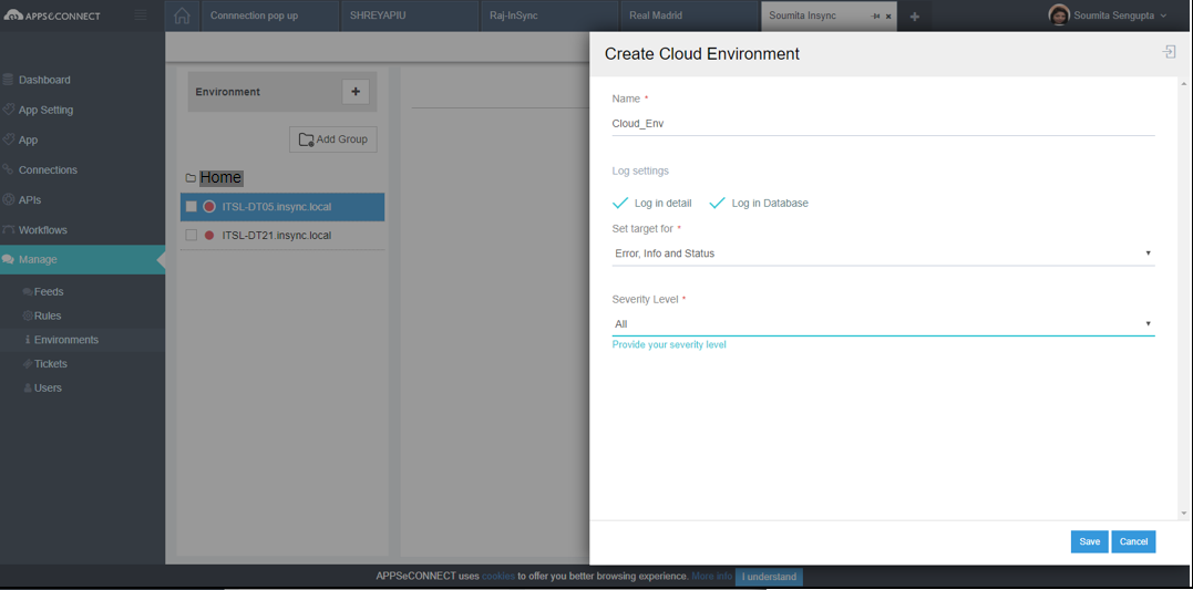 Environment Management - APPSeCONNECT Product Docs