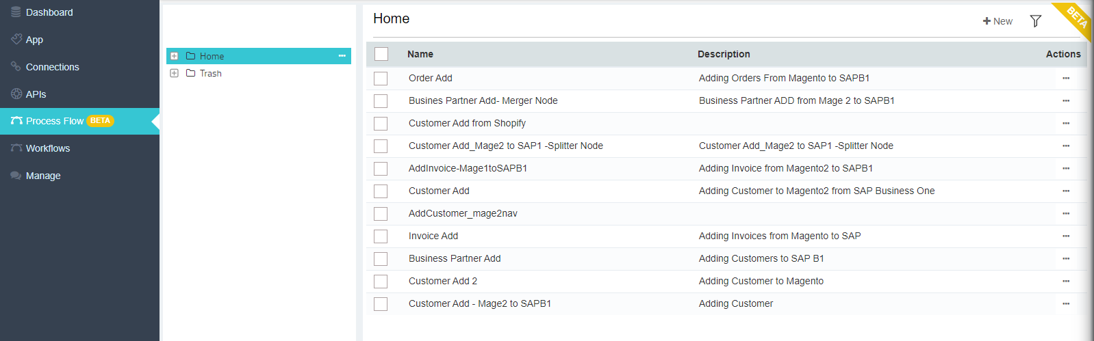 Delete Processflow - APPSeCONNECT Product Docs